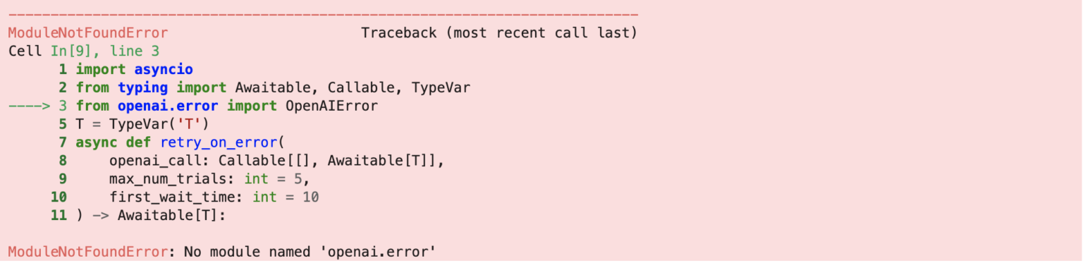 openai.error import OpenAIErrorを実行したらModuleNotFoundErrorが出てしまった時の対処法 ...